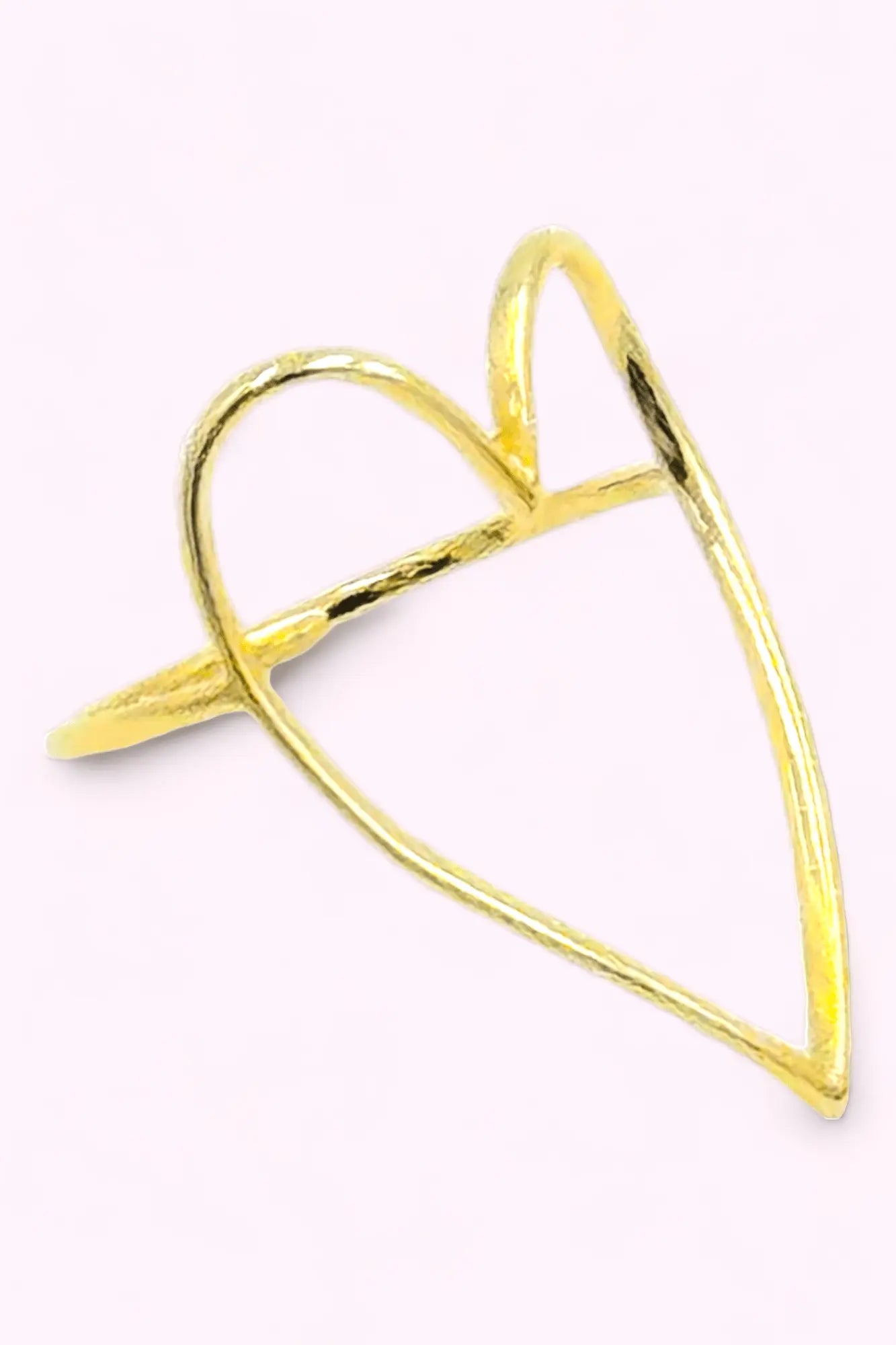 Elegant Gold Heart Outline Ring – Perfect for Any Occasion – Bezza